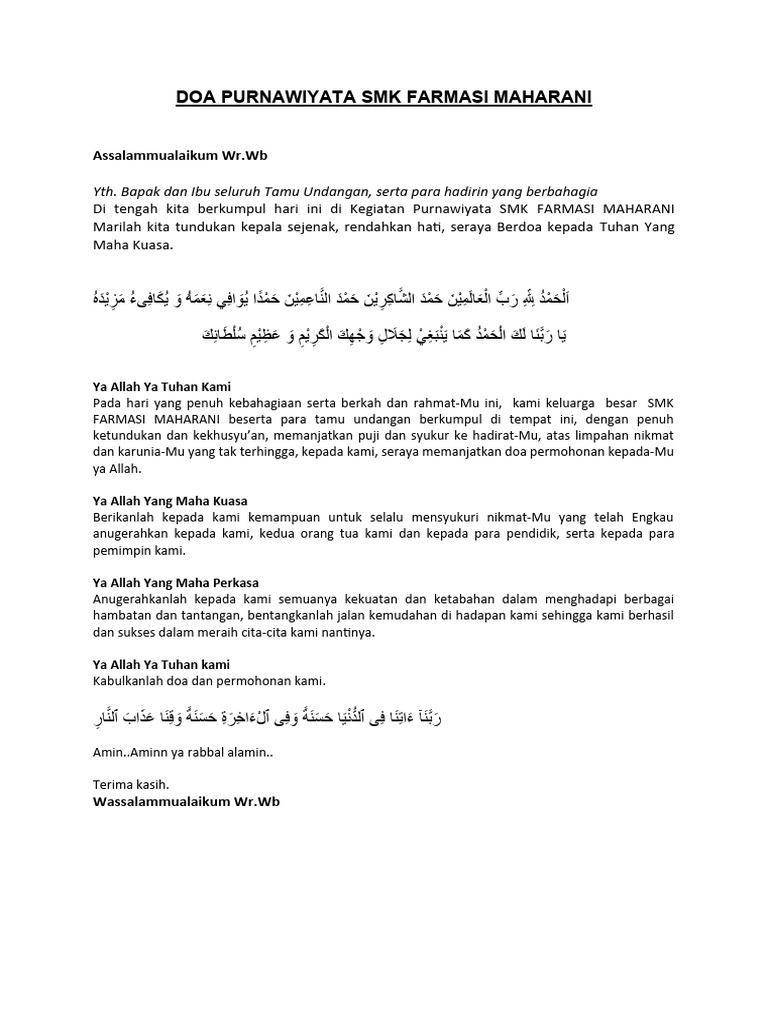 DOA Penutup | PDF | Agama & Spiritualitas