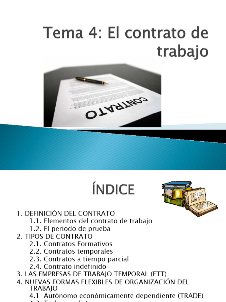 Tema 4 - El Contrato de Trabajo - 2023 | PDF | Tiempo de trabajo | Jubilación