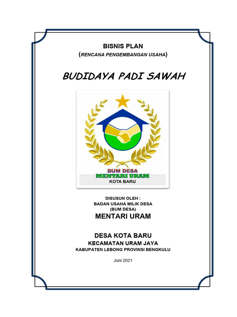 RENCANA USAHA BUM DESA MENTARI URAM KK | PDF