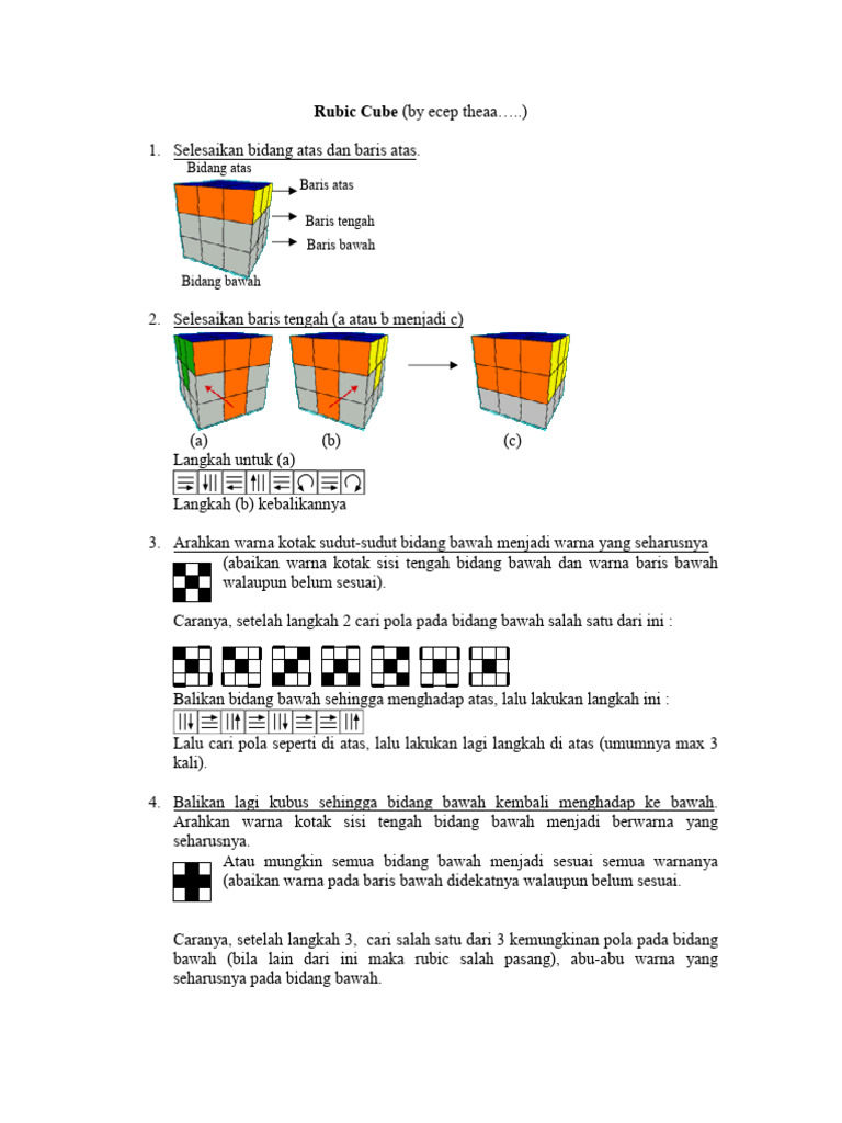 Panduan Langkah Selesaikan Rubik Cube | PDF | Seni