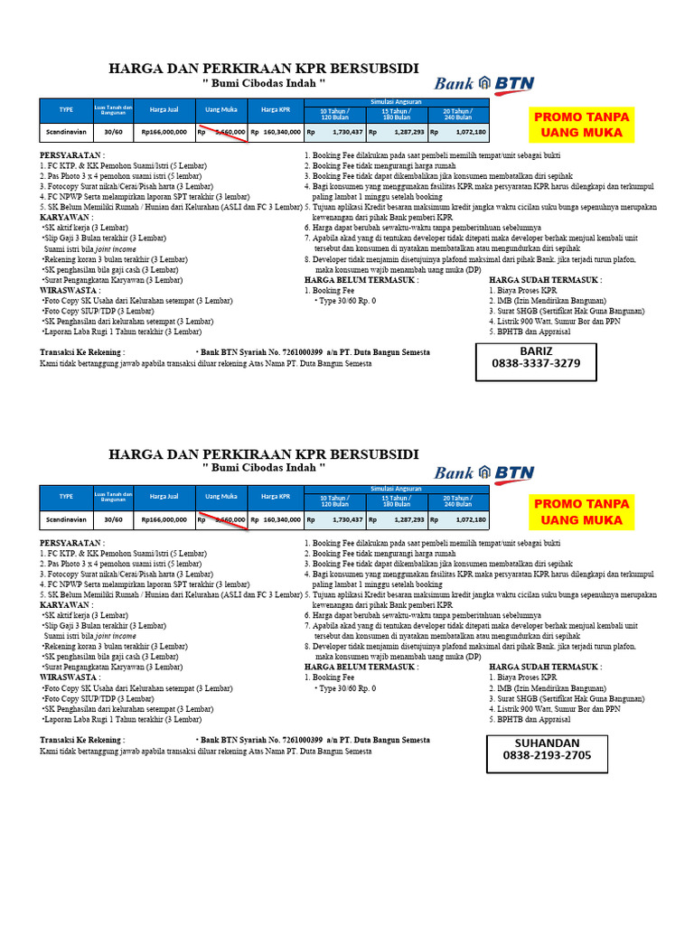 Pricelist Kosong Harga Baru Suhanda | PDF