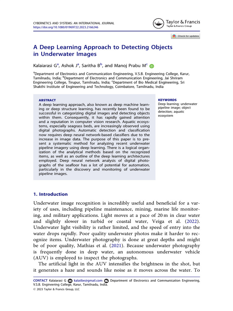 A Deep Learning Approach To Detecting Objects In Underwater Images Pdf Deep Learning Image