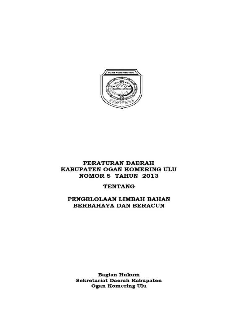 Perda No. 5 Tahun 2013 TTG Pengelolaan Limbah b3 TH 2013 | PDF