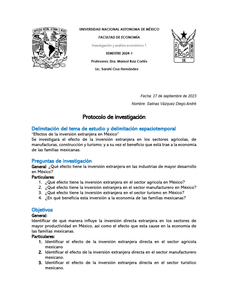 Protocolo de Investigación INAE. Salinas Vázquez Diego André | Descargar gratis PDF | México ...