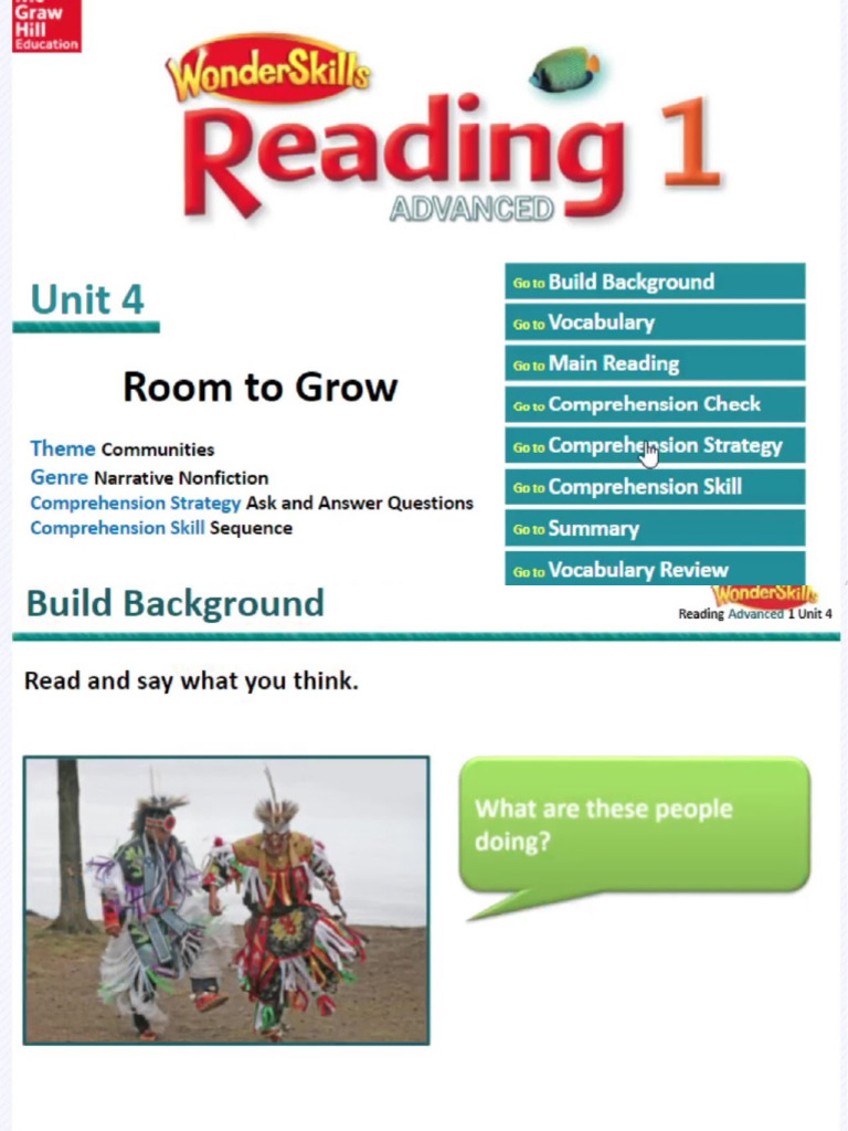 Wonderskills Reader Advanced 1 Unit 4 | PDF