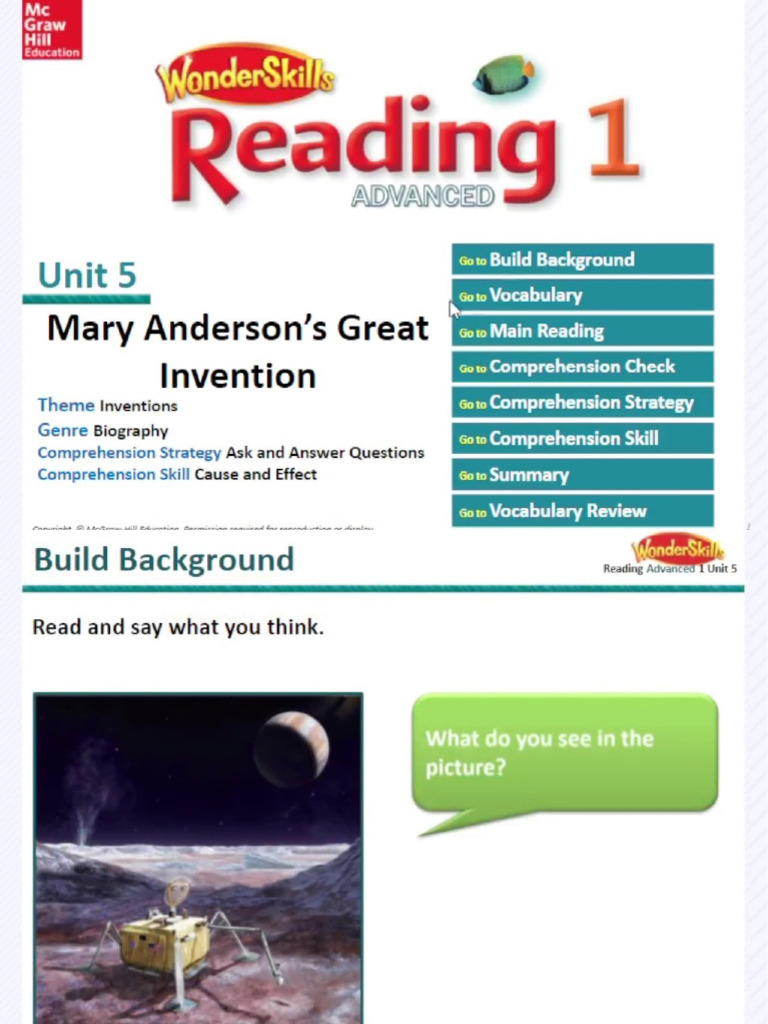 Wonderskills Reader Advanced 1 Unit 5 | PDF