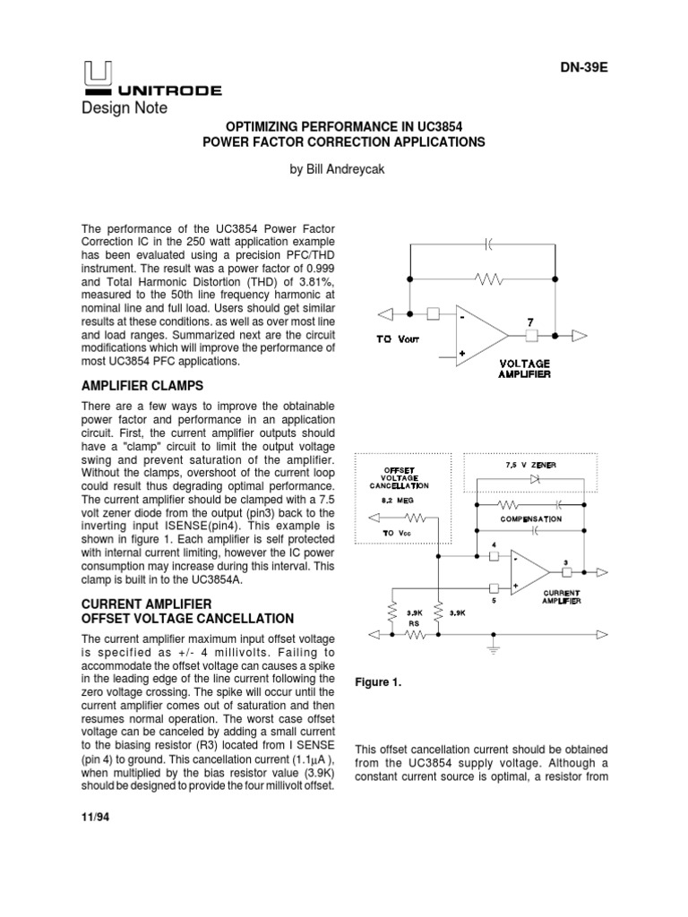 Design Note: Optimizing Performance in Uc3854 Power Factor Correction ...