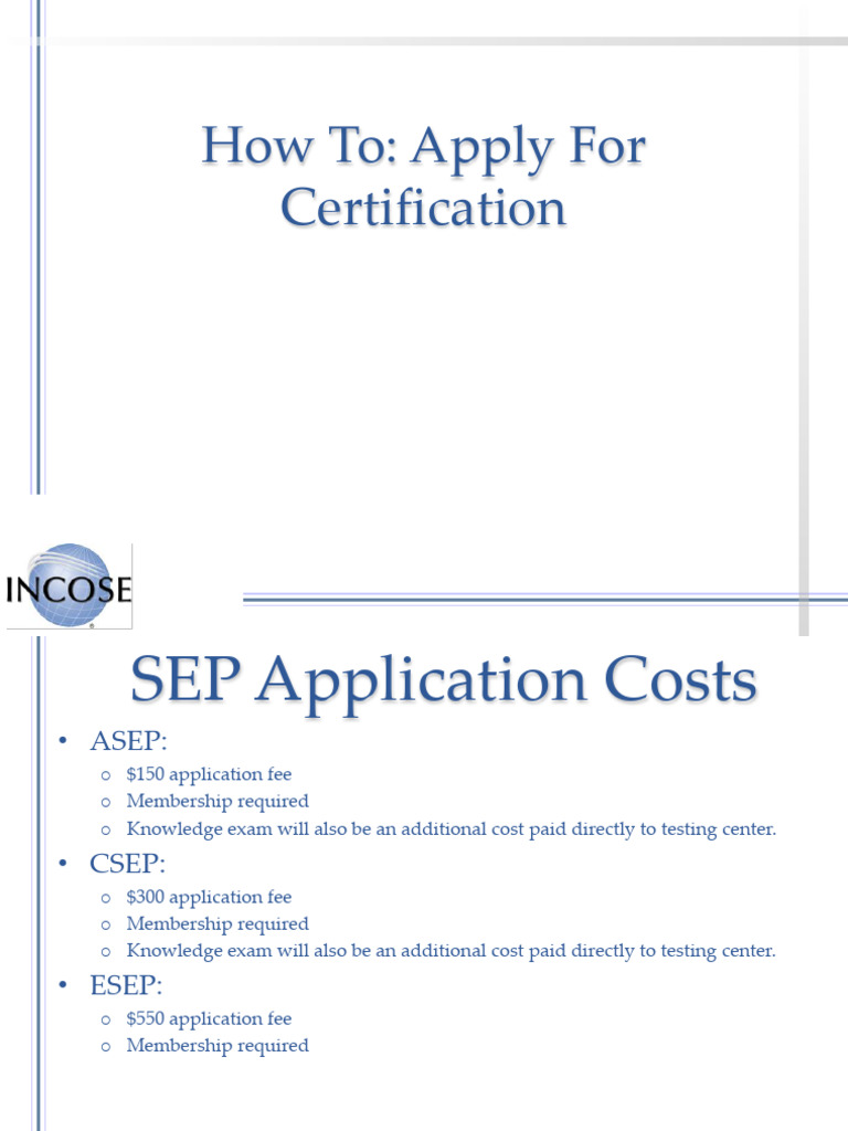 How To Apply INCOSE ASEP-CSEP Certification | PDF