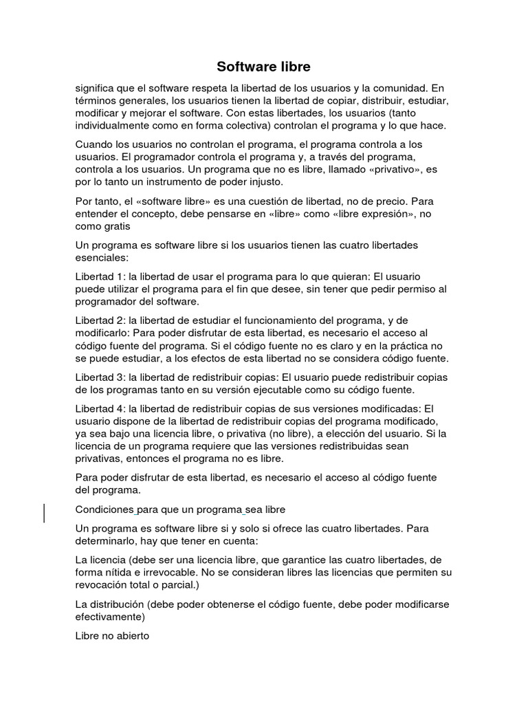 Software Libre | PDF | Software libre | Distribución de Linux