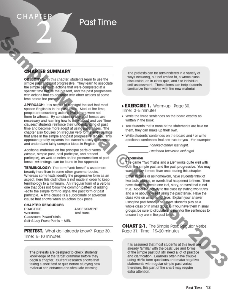 Azar-Hagen Fundamentals of English Grammar U2 - Teacher's Book | PDF ...