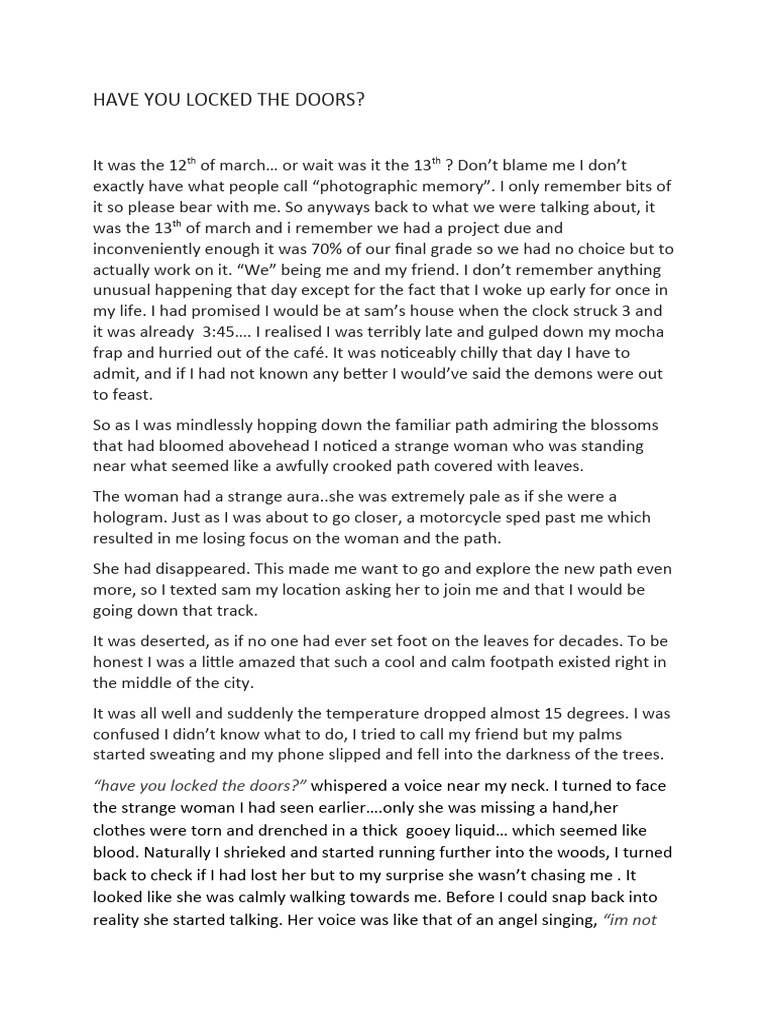 Have You Locked The Doors | PDF