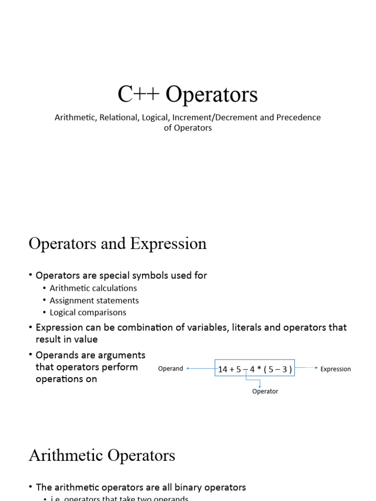 02 C++ Operators | PDF | Data Type | Mathematics