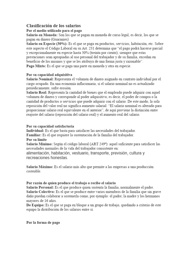 Clasificación de Los Salarios | PDF | Salario | Economias