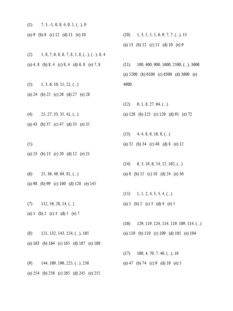 Deret Angka Dan Huruf 1 | PDF