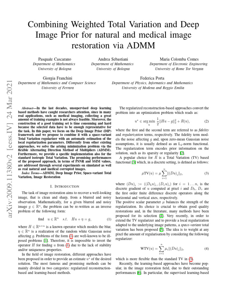 Admm Diptv | PDF | Deep Learning | Applied Mathematics