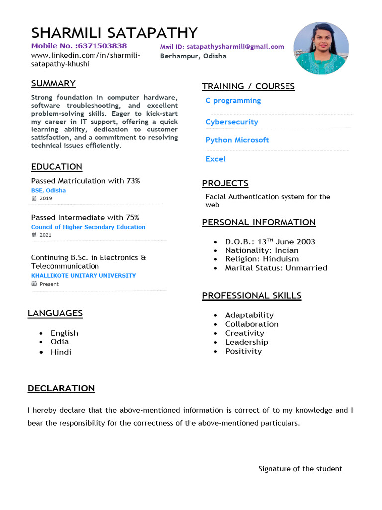 Sharmili Resume | PDF