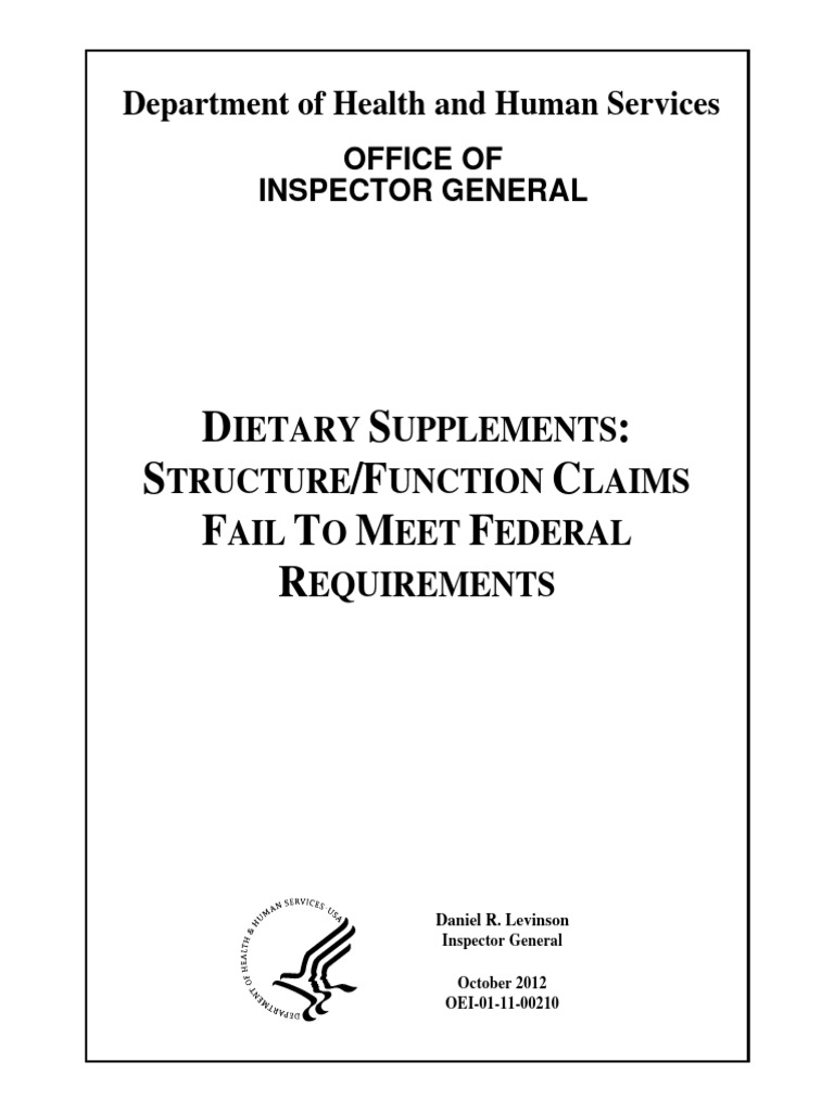 FDA Claims | PDF | Dietary Supplements | Food And Drug Administration