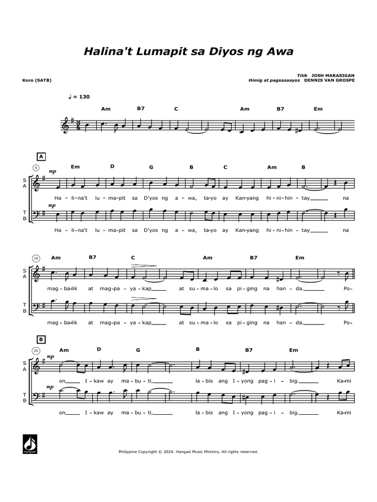 Halina't Lumapit Sa Diyos NG Awa | PDF