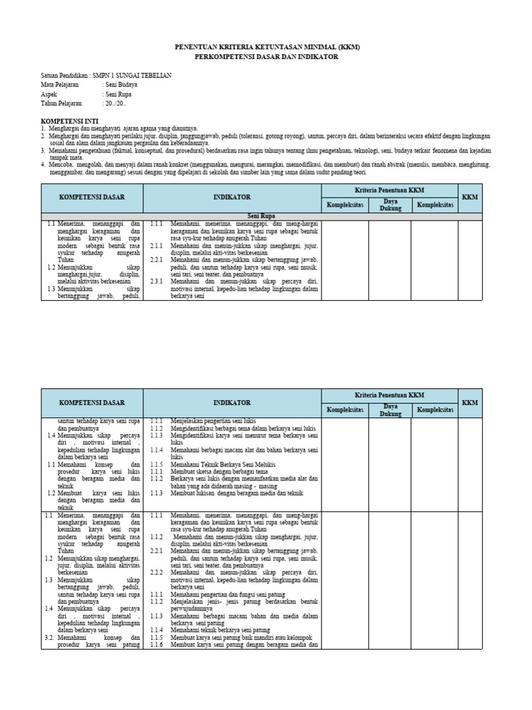 KKM Seni Budaya K9 Seni Rupa - Fix | PDF