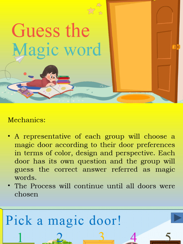 PICK A DOOR GAME LESSON Tomorrow | PDF