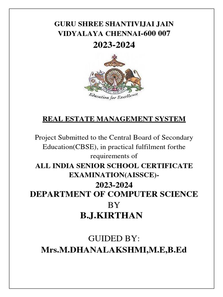 CS REALESTATE CRT | PDF | Python (Programming Language) | Databases