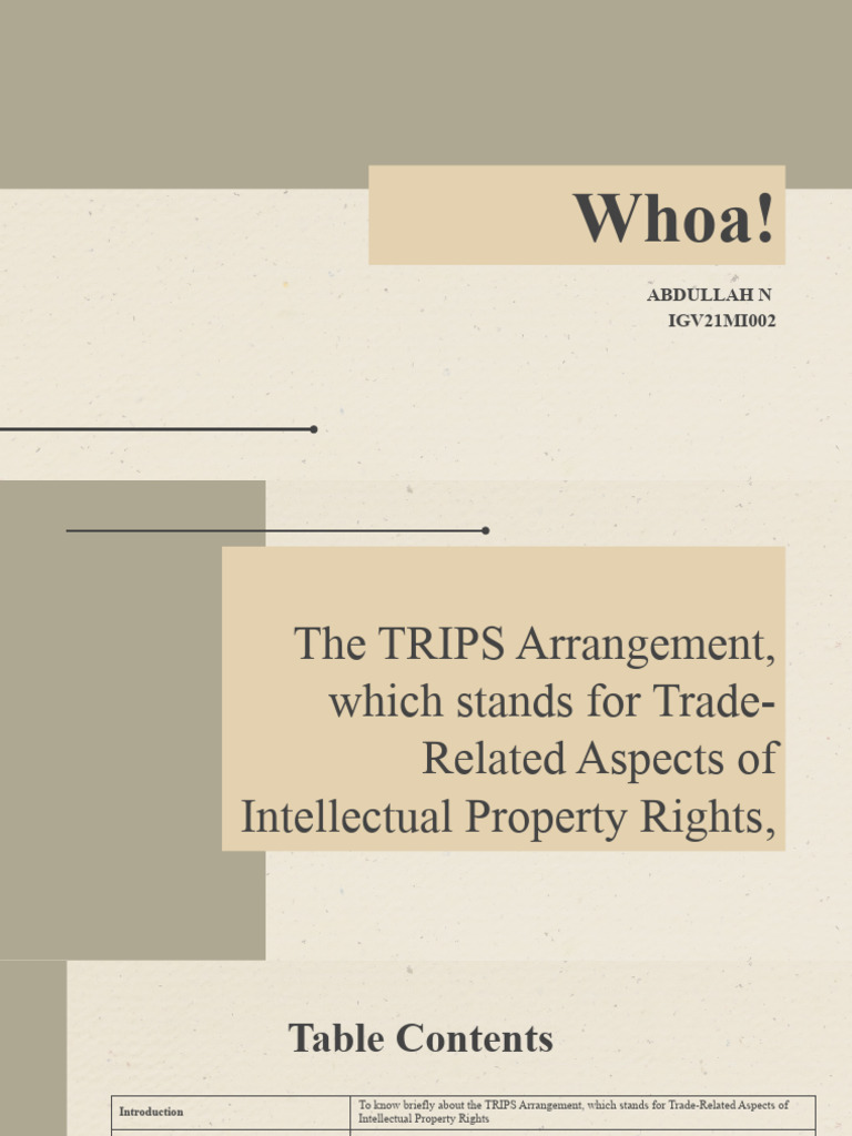 TRIPS | Download Free PDF | Trips Agreement | Intellectual Property