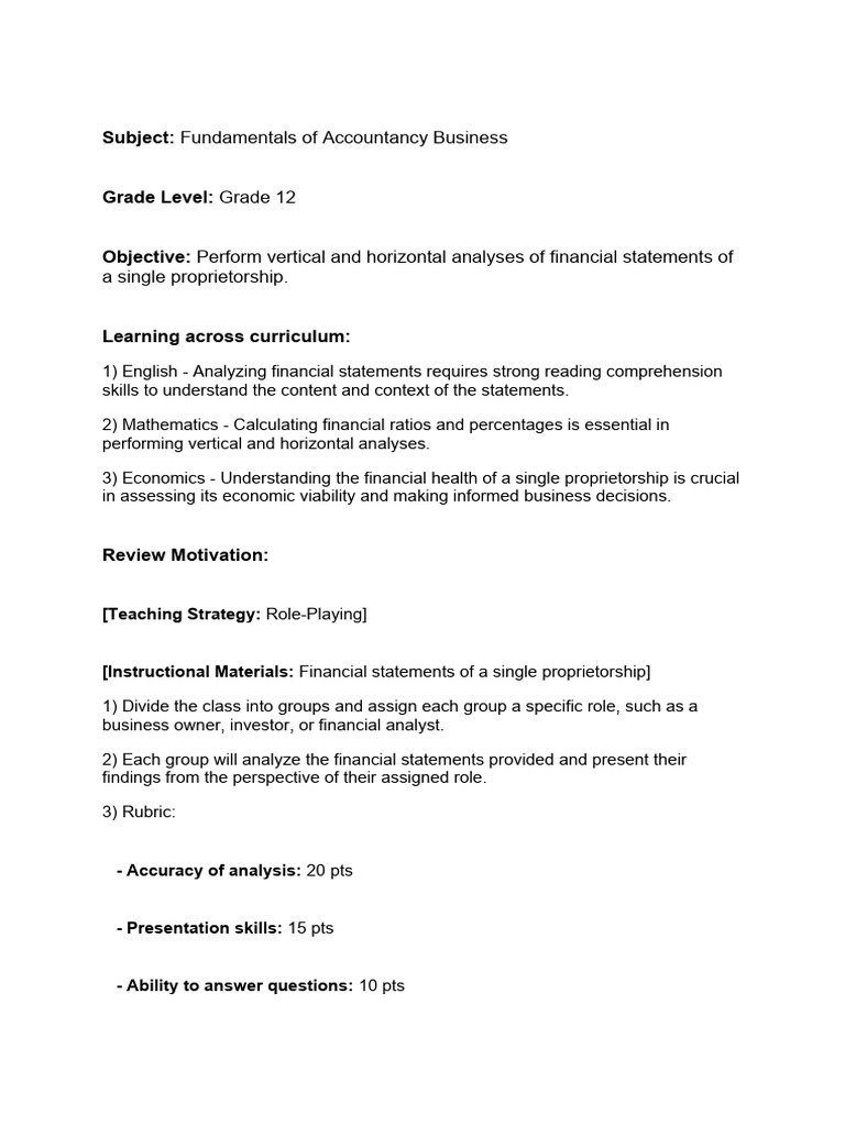 Vertical and Horizontal Analysis Guide | PDF | Financial Statement ...