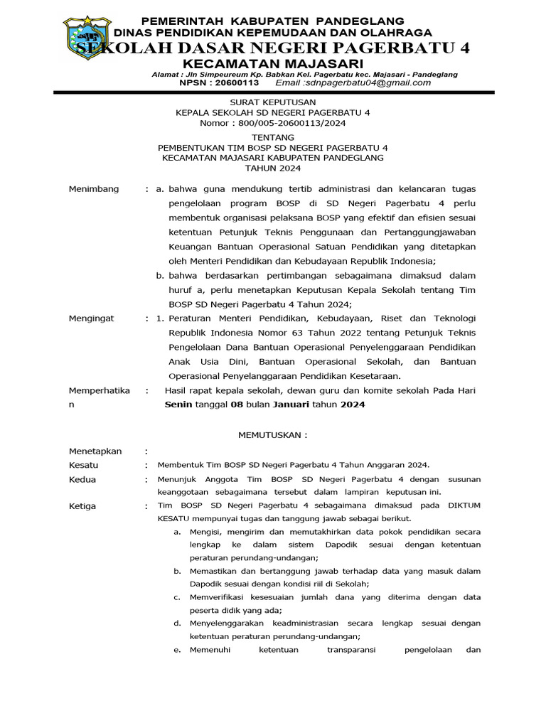 SK Tim BOS 2023 | PDF