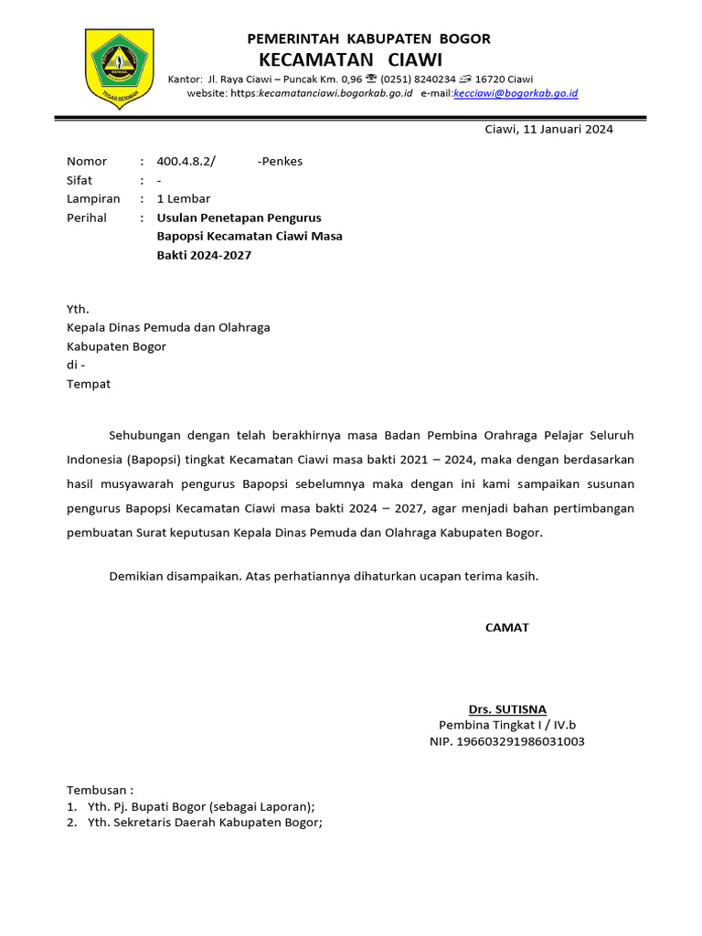 Surat Permohonan Bapopsi | PDF