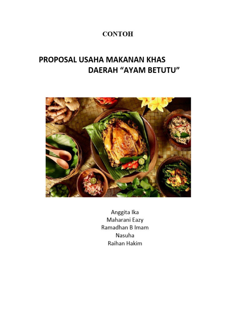 Contoh Proposal Makanan Khas Daerah Singkat | PDF
