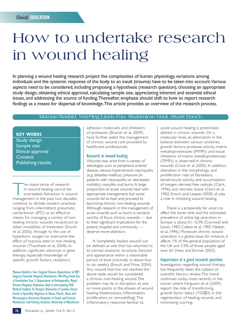 how-to-undertake-research-in-wound-healing | PDF | Randomized ...