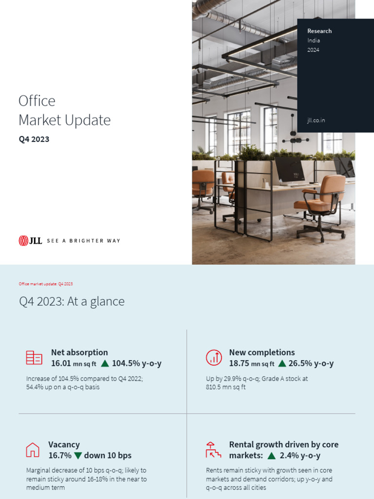 JLL Office Market Update q4 2023 | PDF | Renting | Lease