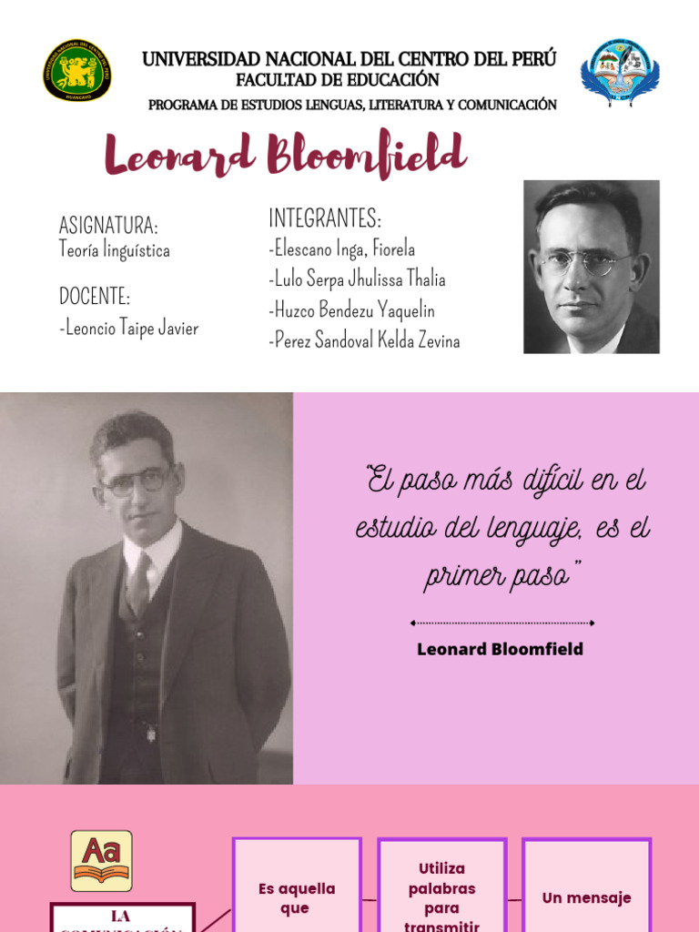 Leonard Bloomfield - 20230830 - 080423 - 0000 | PDF | Lingüística | Habla