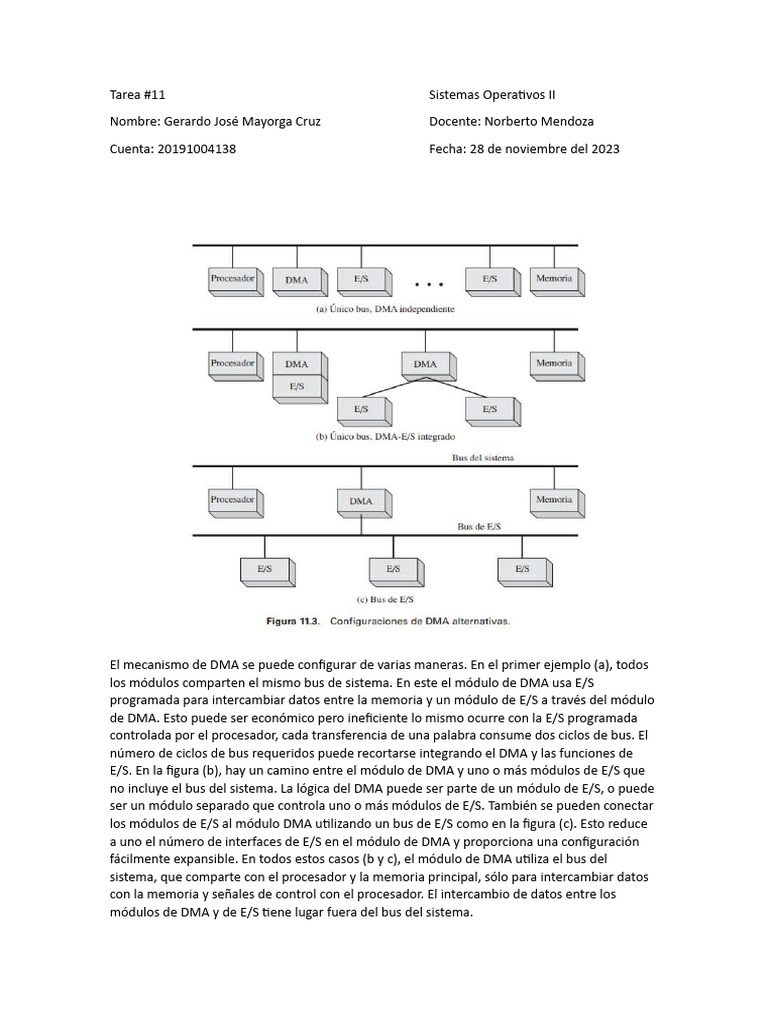 Tarea Sistemas Operativos II | PDF | De entrada y salida | Unidad Central de procesamiento