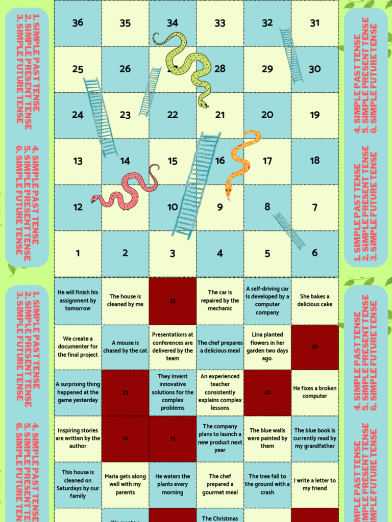 Snakes and Ladders Board Game A4 | PDF