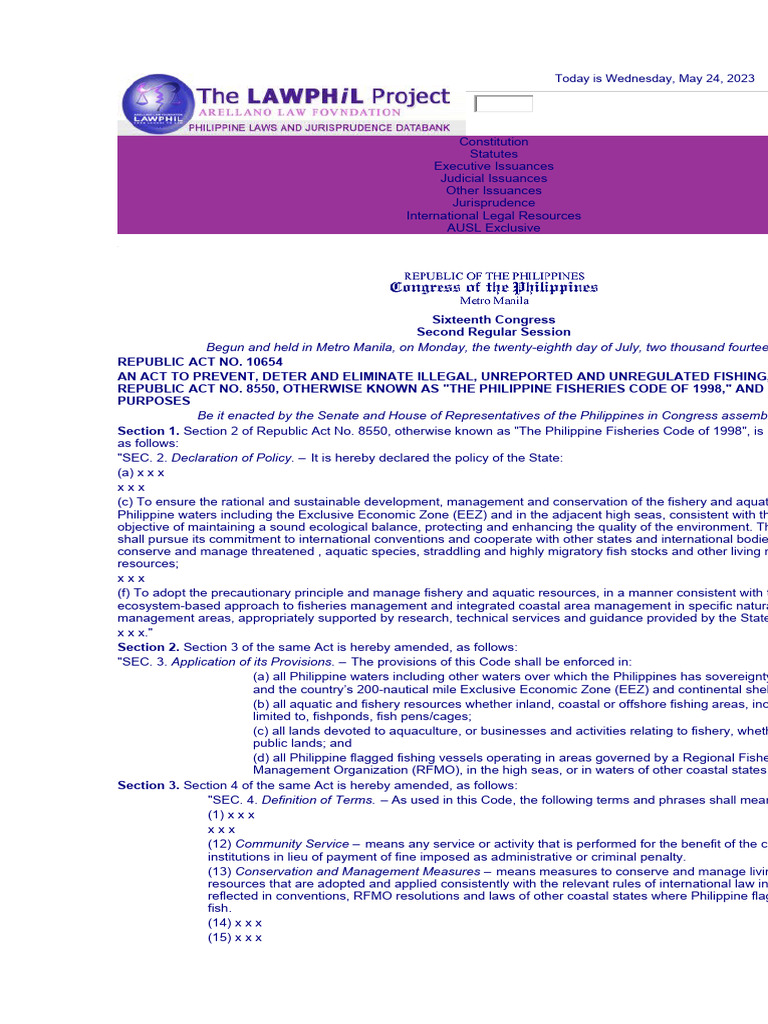 Philippine Fisheries Code Amendments | PDF | Fine (Penalty)