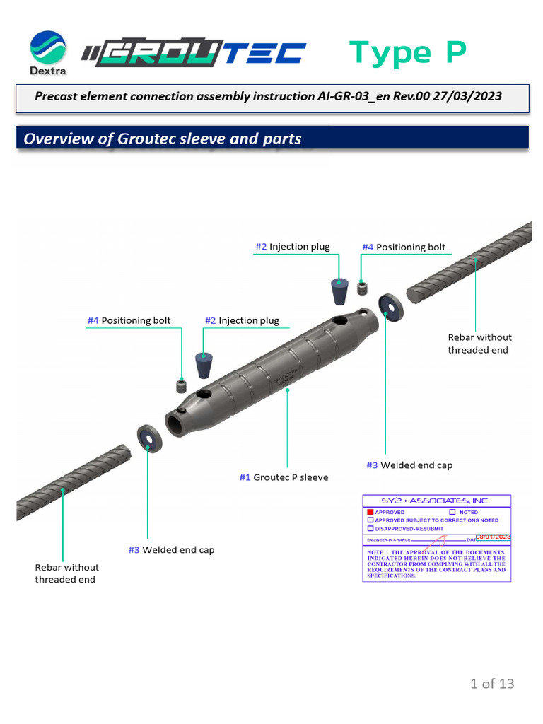 Groutec P Precast Element Connection Assembly Instruction AI-GR-03 Rev ...