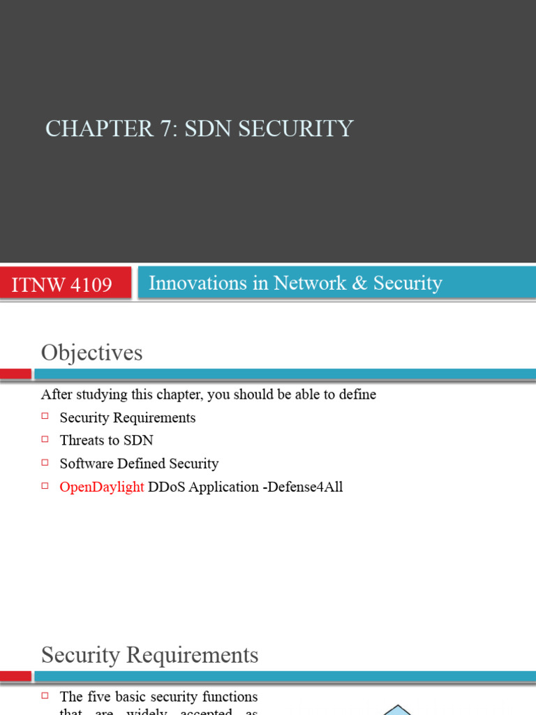 Chapter 7 SDN Security | PDF | Security | Computer Security