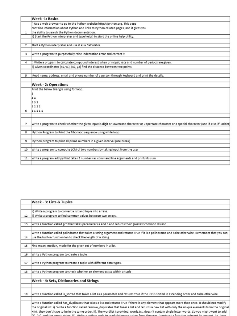 Python Lab Internals | PDF | Computer Program | Programming Python Lab Internals | PDF | Computer Program | Programming