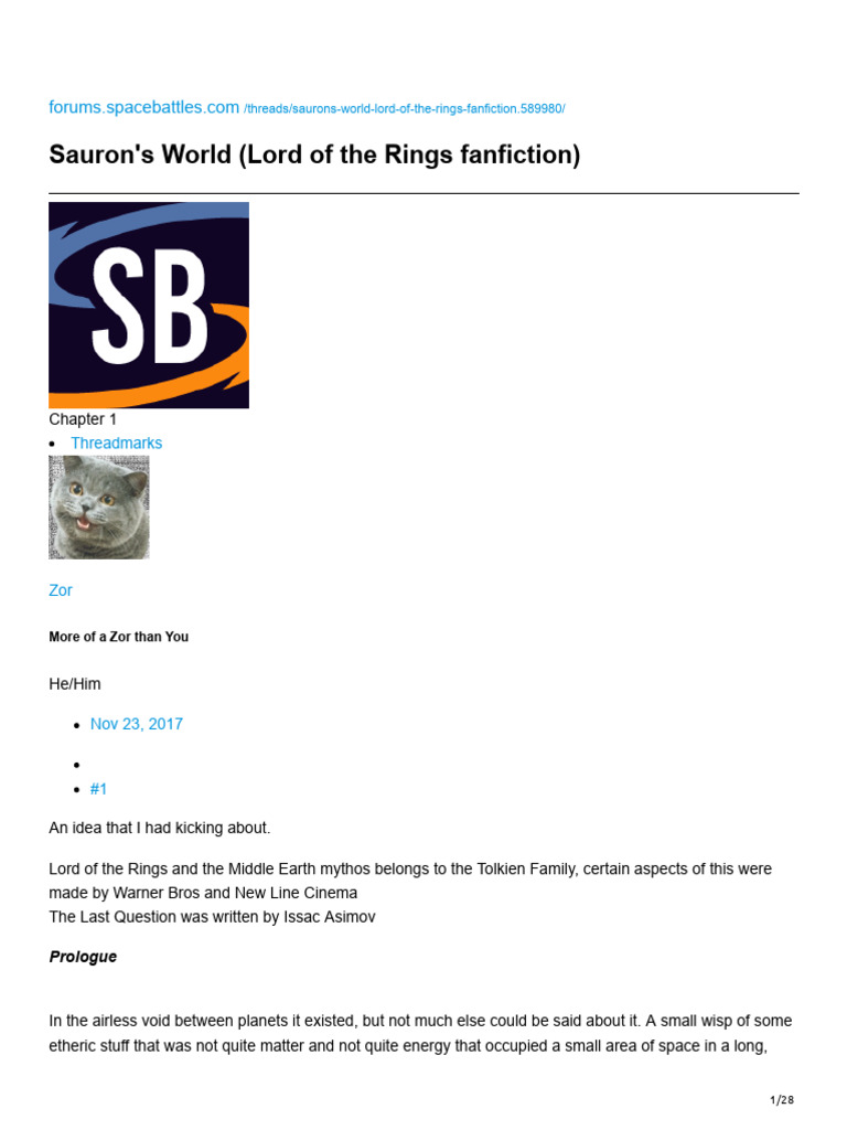 Sauron's World: LOTR Fanfiction | PDF | Sky | The Lord Of The Rings