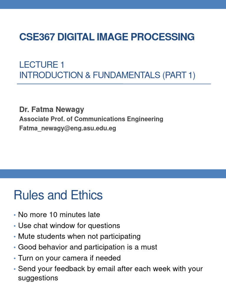 CSE367 Lecture 1 | PDF | Light | Electromagnetic Spectrum