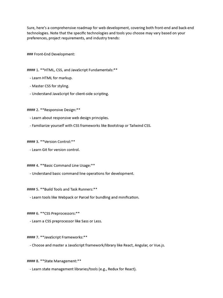 Wbedev Roadmap | Download Free PDF | Web Application | World Wide Web