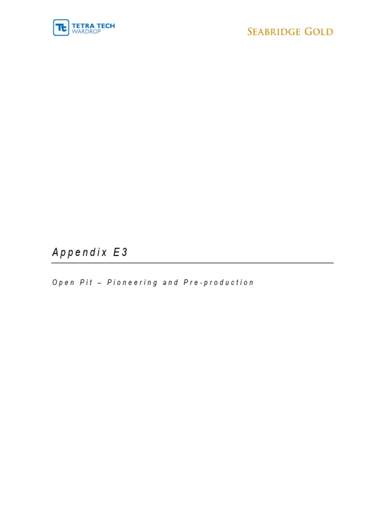 Appendix E3 - OP Pioneering and Pre-Production | PDF | Mining | Road