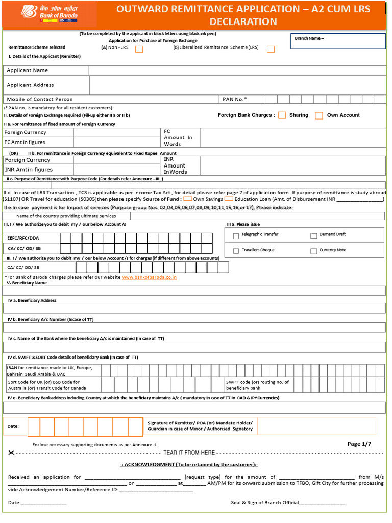 Application Form - A2 CUM LRS DECLARATION | Download Free PDF ...