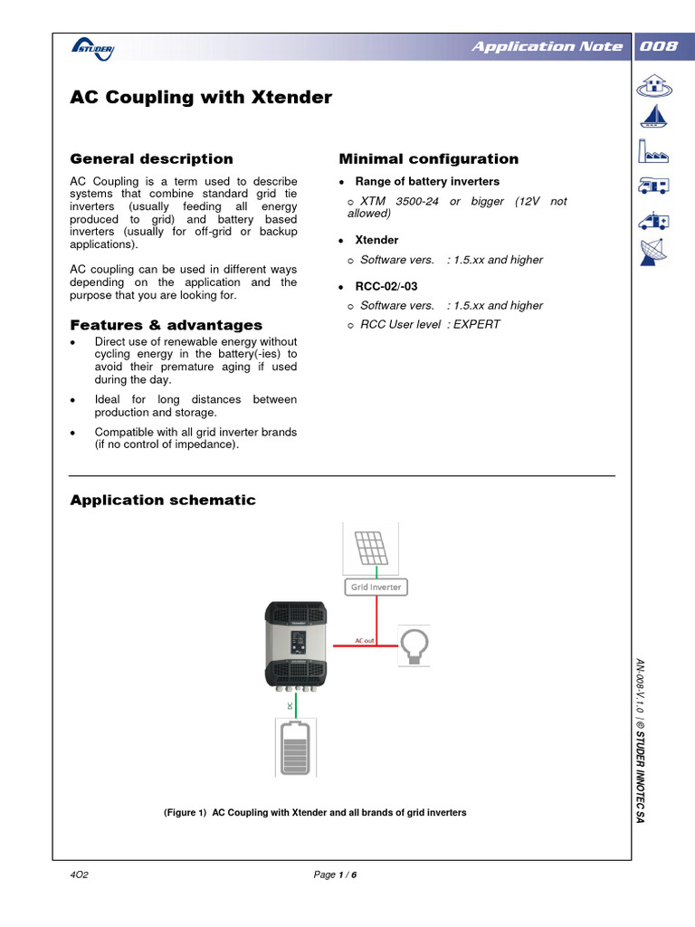 AC Coupling with Xtender Overview | PDF | Power Inverter | Electrical Grid