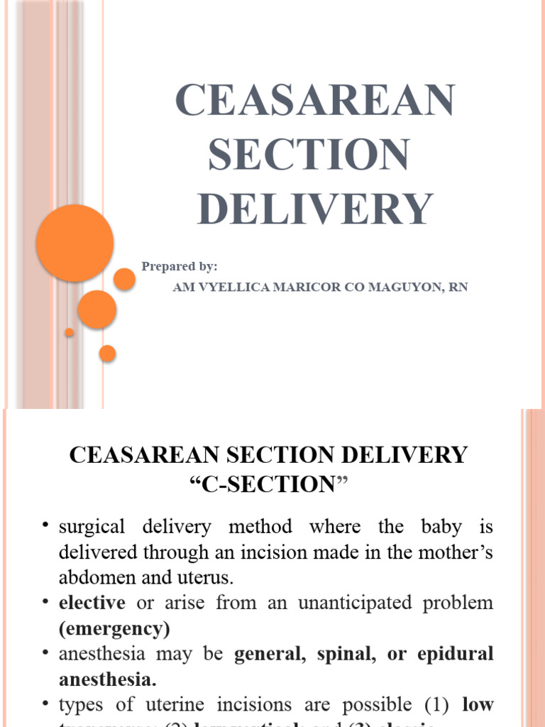 Ceasarean Section Lecture | PDF | Caesarean Section | Childbirth