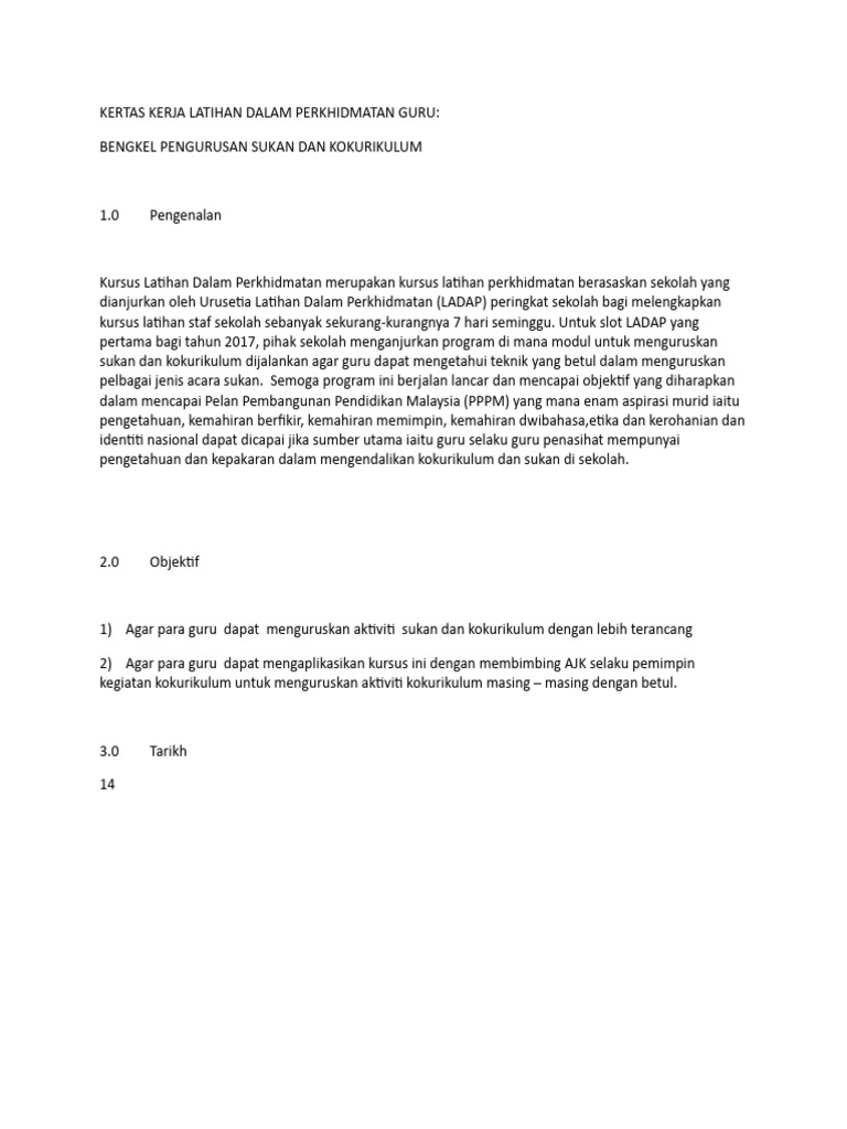 Kertas Kerja Ldp 2024 1test Pdf