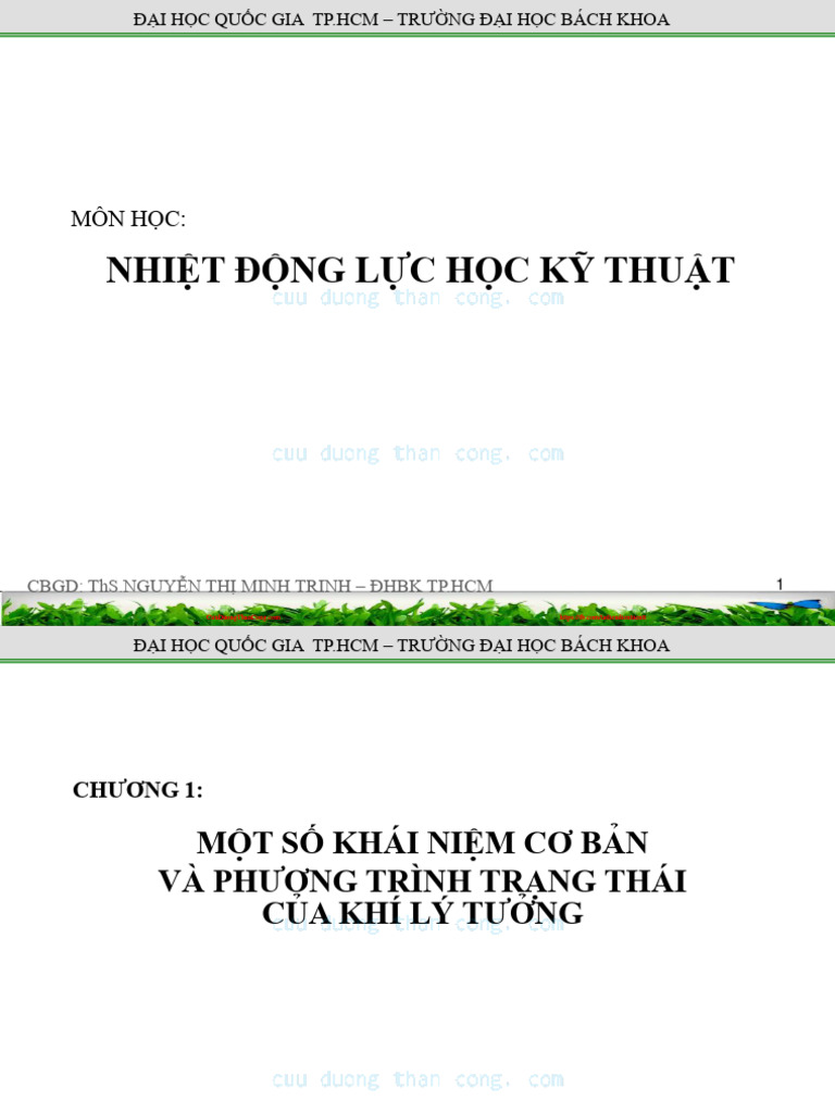 Chuong 1 Phuong Trinh Trang Thai (Cuuduongthancong - Com) | PDF