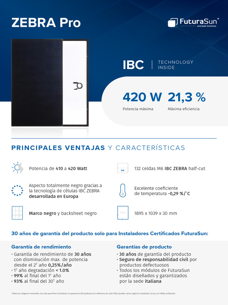 2023 FuturaSun 132 410-420W ZEBRA-Pro-All-Black ES 2024 Rev.02 | PDF