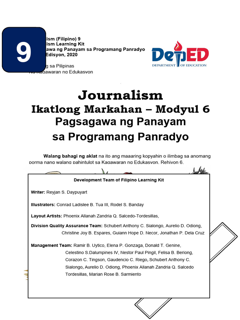 SPJ-FilipinoG9Q3W6-RO-QA | PDF